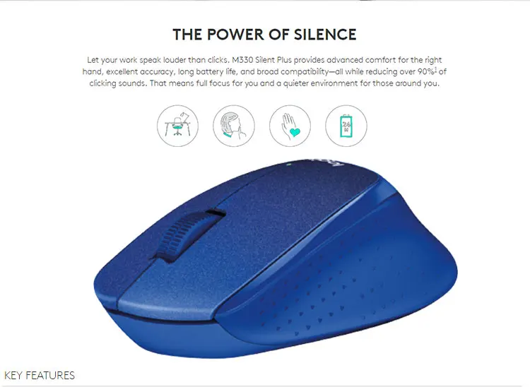 Logitech Original M330 Silent Plus Wireless Mouse M330 1000 Dpi Optical ...