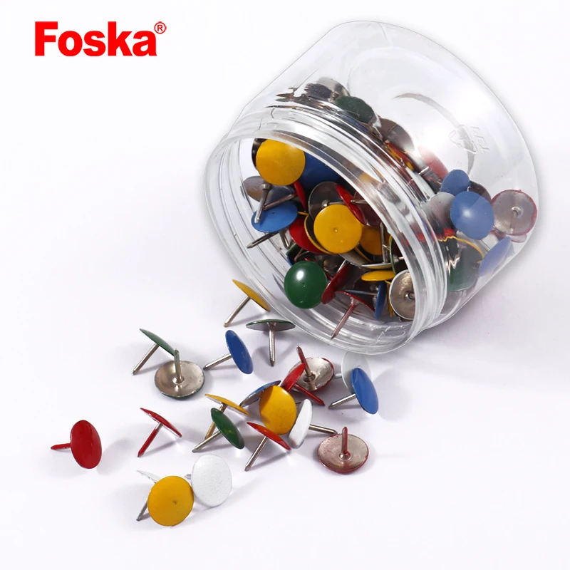 Foska stationery Office Metal nickel thumbtack colored thumbtack pin ...