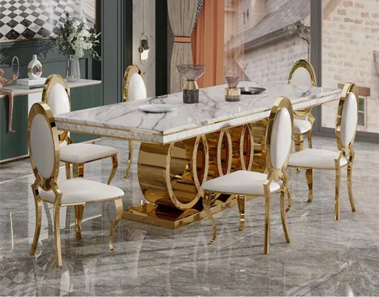 Shop Our Modern Audi Stainless Steel Golden Leg Marble Top