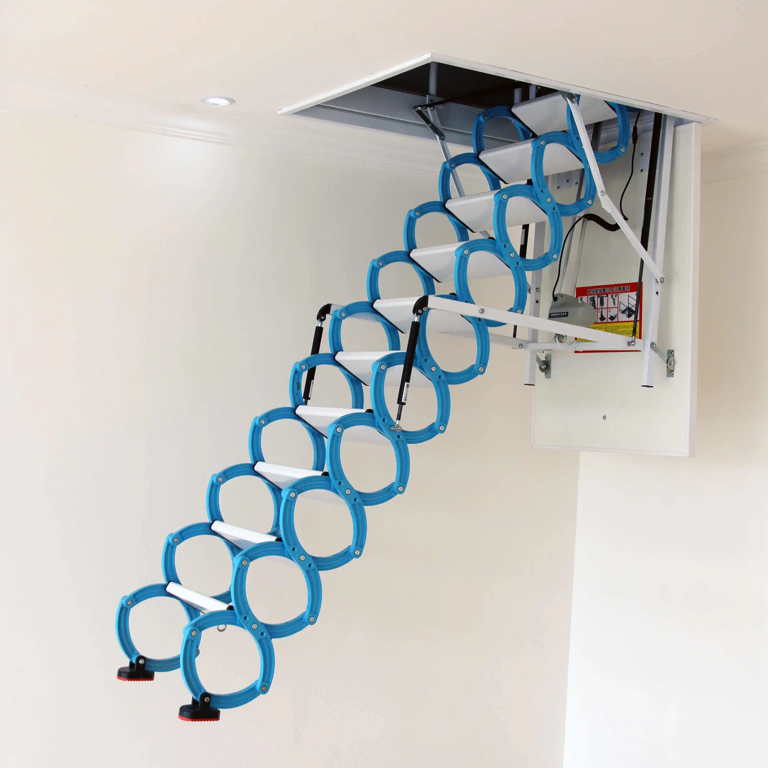 Electric Loft Telescopic Ladder - Remote Control Attic Stairs