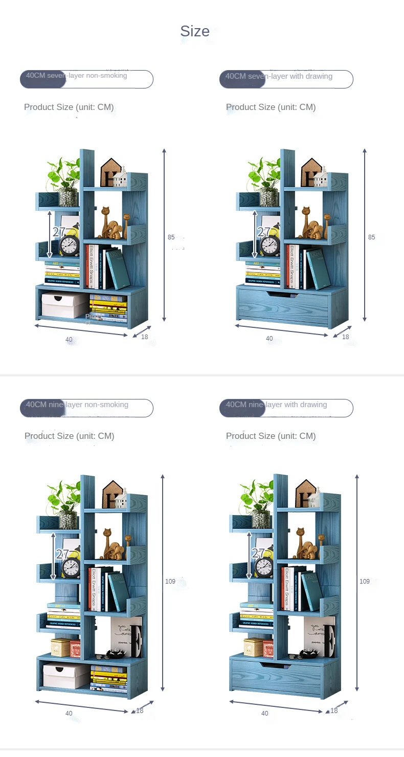Modern Wooden Bookshelf for Living Room - Creative Storage Rack for ...