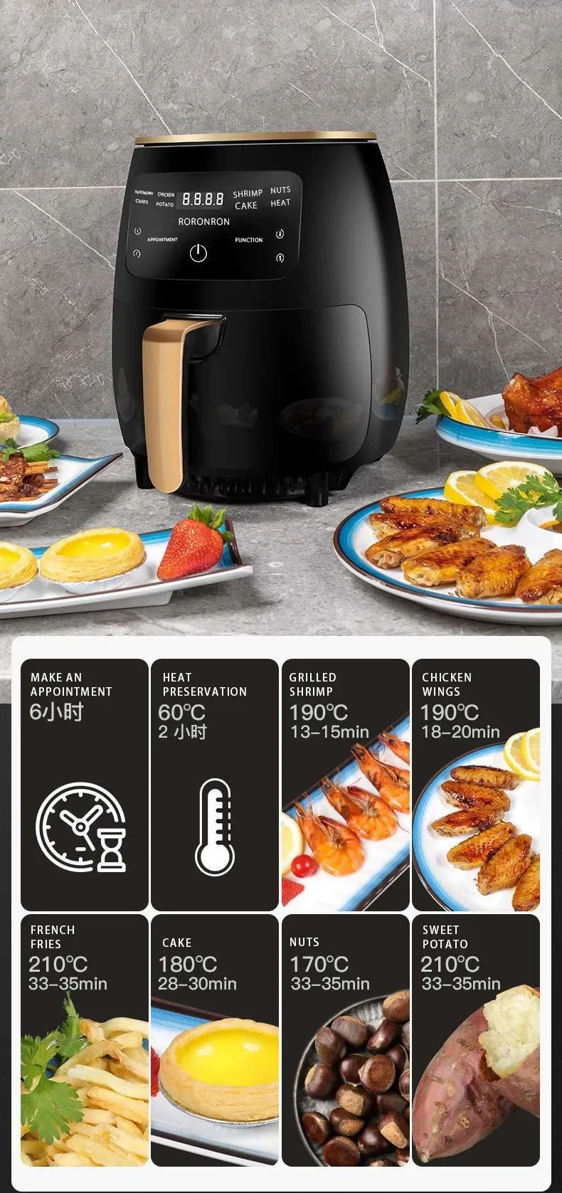 Crest Digital Air Fryers with Timer in Stock Silver Smart 3L 4.5L 5L 8L ...