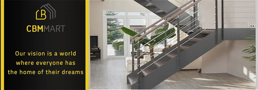 Cbmmart Custom Modern Wooden Stair Floating Straight Stairs Customized ...