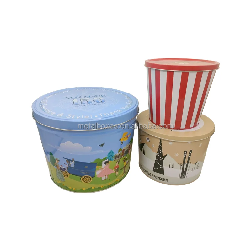 Metal Gourmet Popcorn Tins - Premium Quality & Customizable
