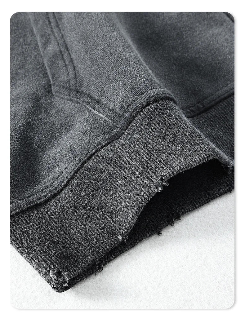 Wholesale Cotton Distressed Vintage Hoodies No String Stone Washed ...