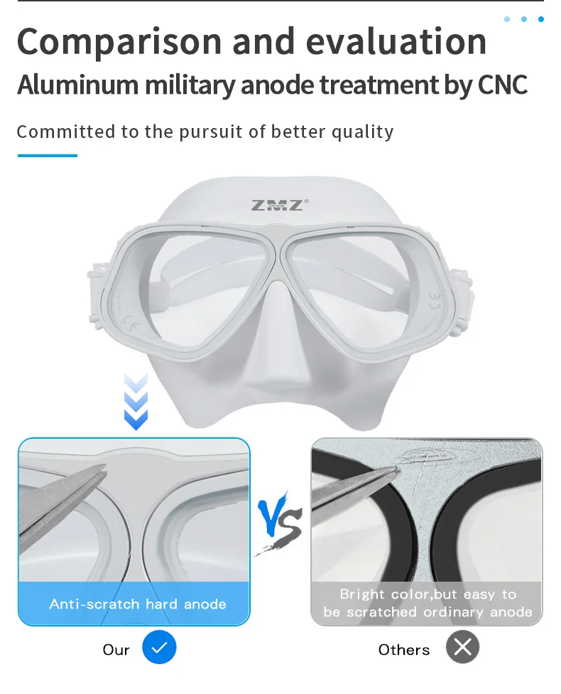 Profesional Commercial Diving Equipment Metal Frame Diving Mask Low ...