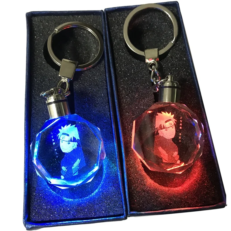 Wholesale Custom 3D Engraved Keyring Anime Colorful LED