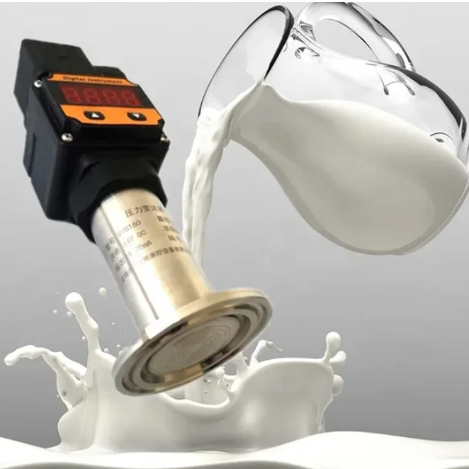 RS485 Output SS316L Milk Beer Honey Food Grade Sanitary Flush Diaphragm Tri-clamp Pressure ...