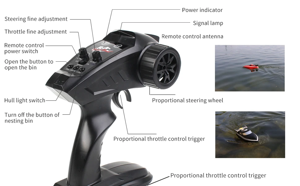 Bait Dropper Drone Boat - Salt Water RC Fishing Surfer