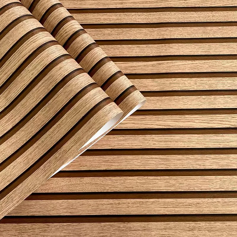 Wholesale Waterproof 3d Wooden Slat Wallpaper Wood Design Peel And ...