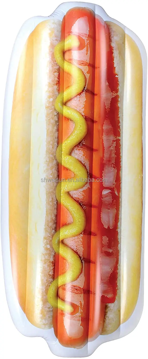 Wholesale Inflatable Hot Dog With Mustard Swimming Pool Float Summer ...