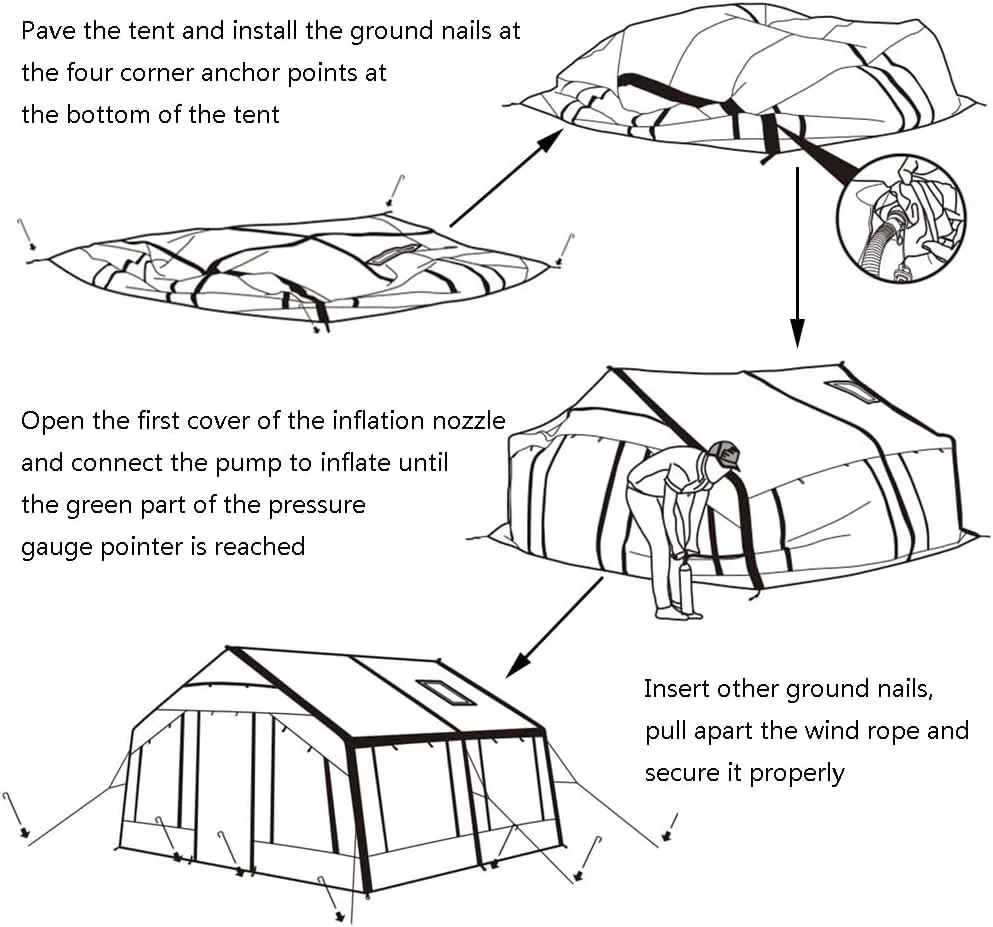 13.2 Inflatable Camping Tent - Durable & Waterproof