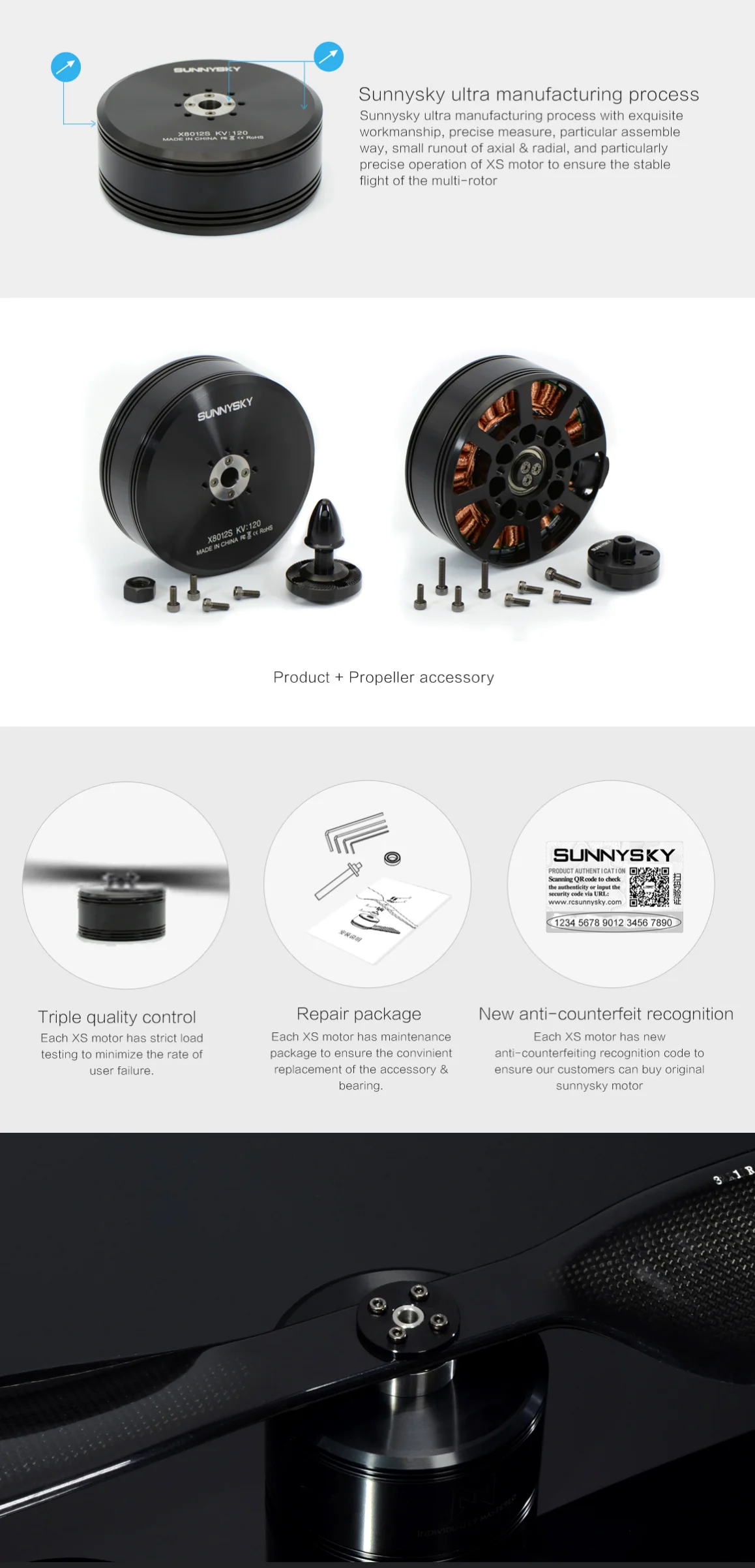 Sunnysky X8012s Kv150 High Efficiency Powerful Bldc Brushless Motor Xs ...