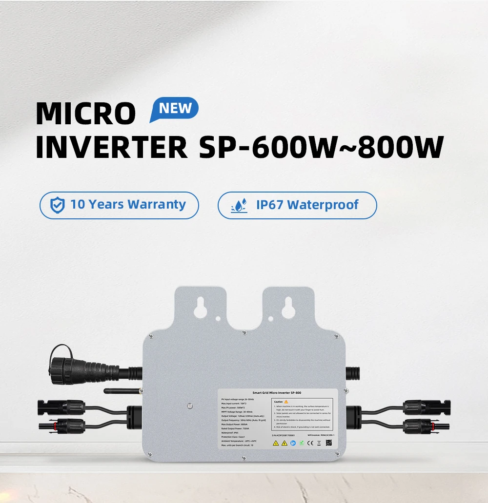 Sp Solar Grid Micro Inverter 800w Built-in Relay 2mppt Plug And Play ...