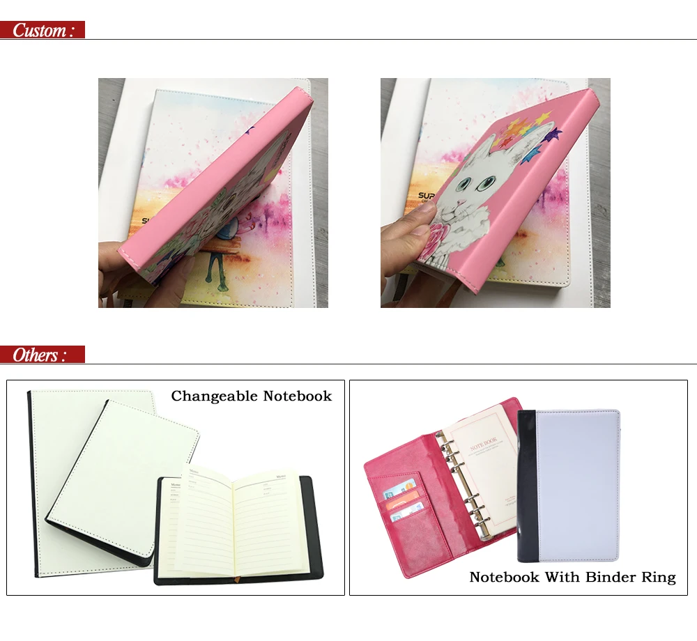 Custom Sublimation Blank Leather Notebooks - Perfect for School