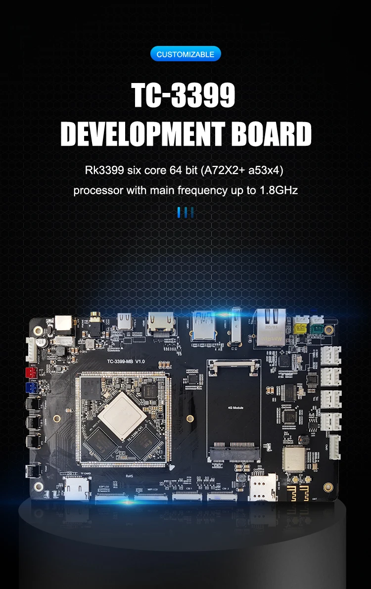 Smart Home Iot Custom Wifi+bt5.0 Rockchip Rk3399 Development Board - Buy Rk3399 Development ...
