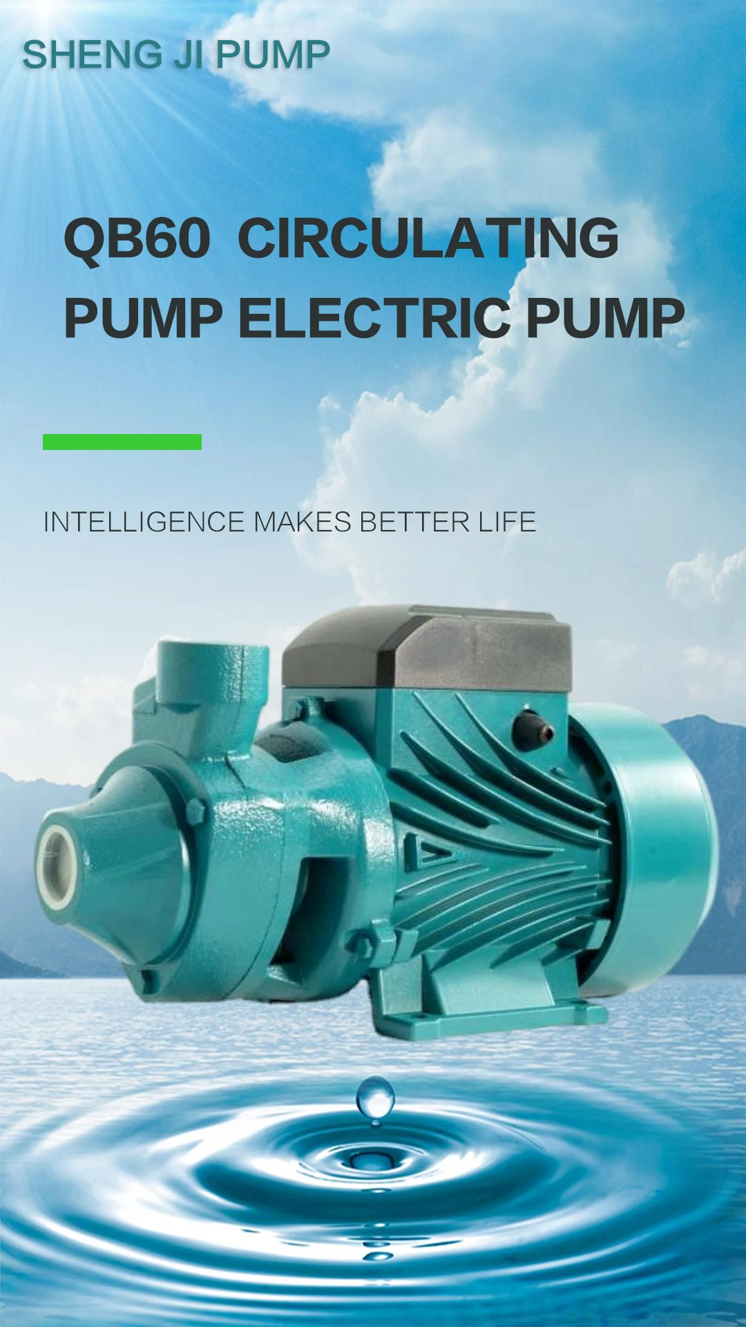 Qb60 1/2" Hp 100% Copper Vortex Pump for Household Watering