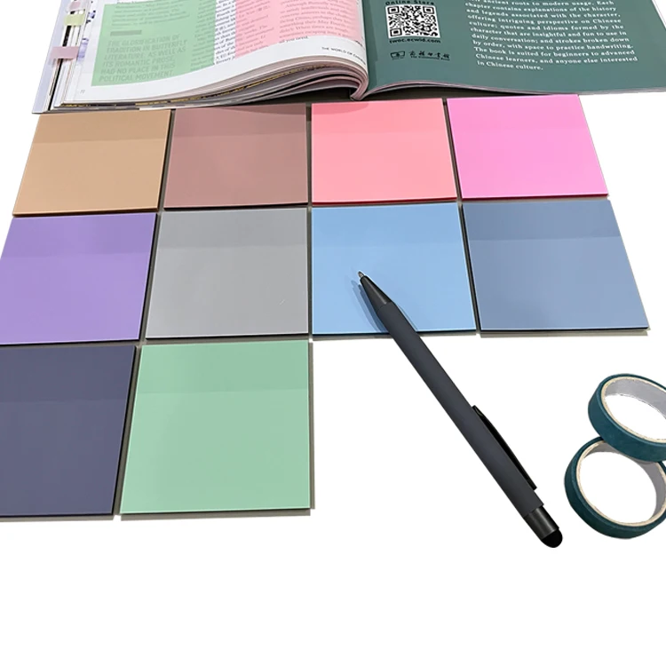 Custom stationery Morandi transparent sticky notes 3x3'' notepad color ...