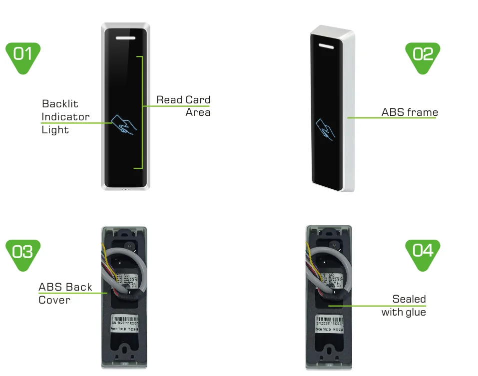 ZR505E RFID 125KHz Proximity ID Cardr Door Reader for Access Control ...