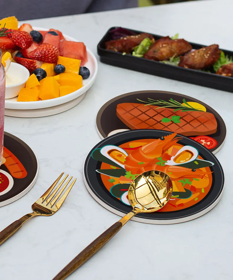 Customised Patterns And Sizes Reusable Coasters For Sheat-resistant ...