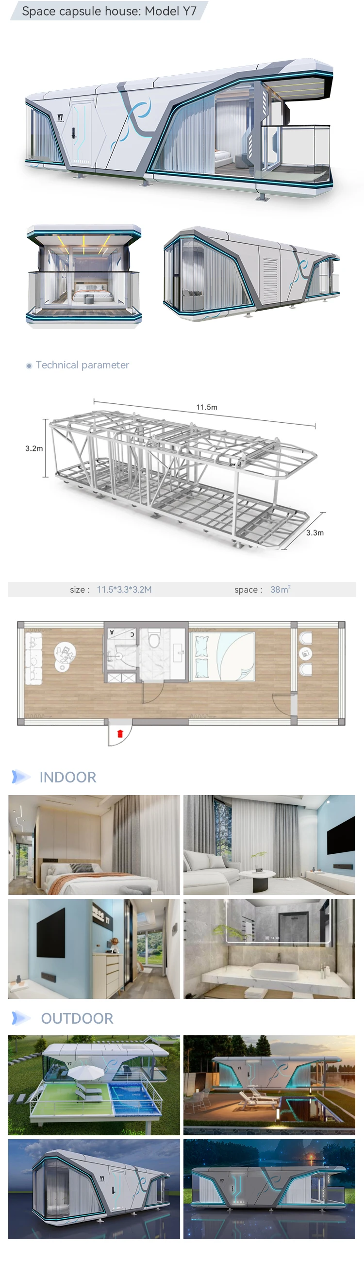 Outdoor Expandable Prefabricated Capsule Container House Modern Modular ...
