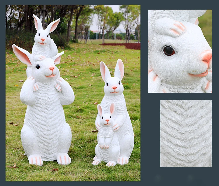 Wholesale Realistic Resin Bunny Figurines for Easter