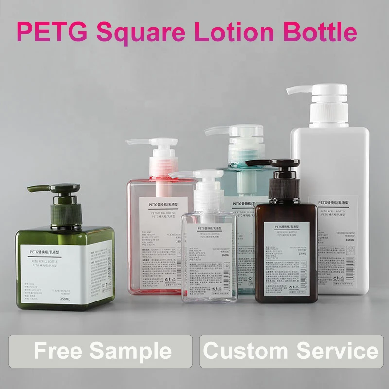 Eco Friendly Square Shampoo Plastic Bottle Shower Gel Packaging Shampoo ...