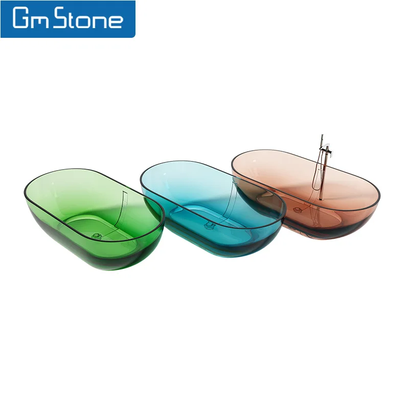 GM Stone Transparent Freestanding Bathtub - Pure Resin