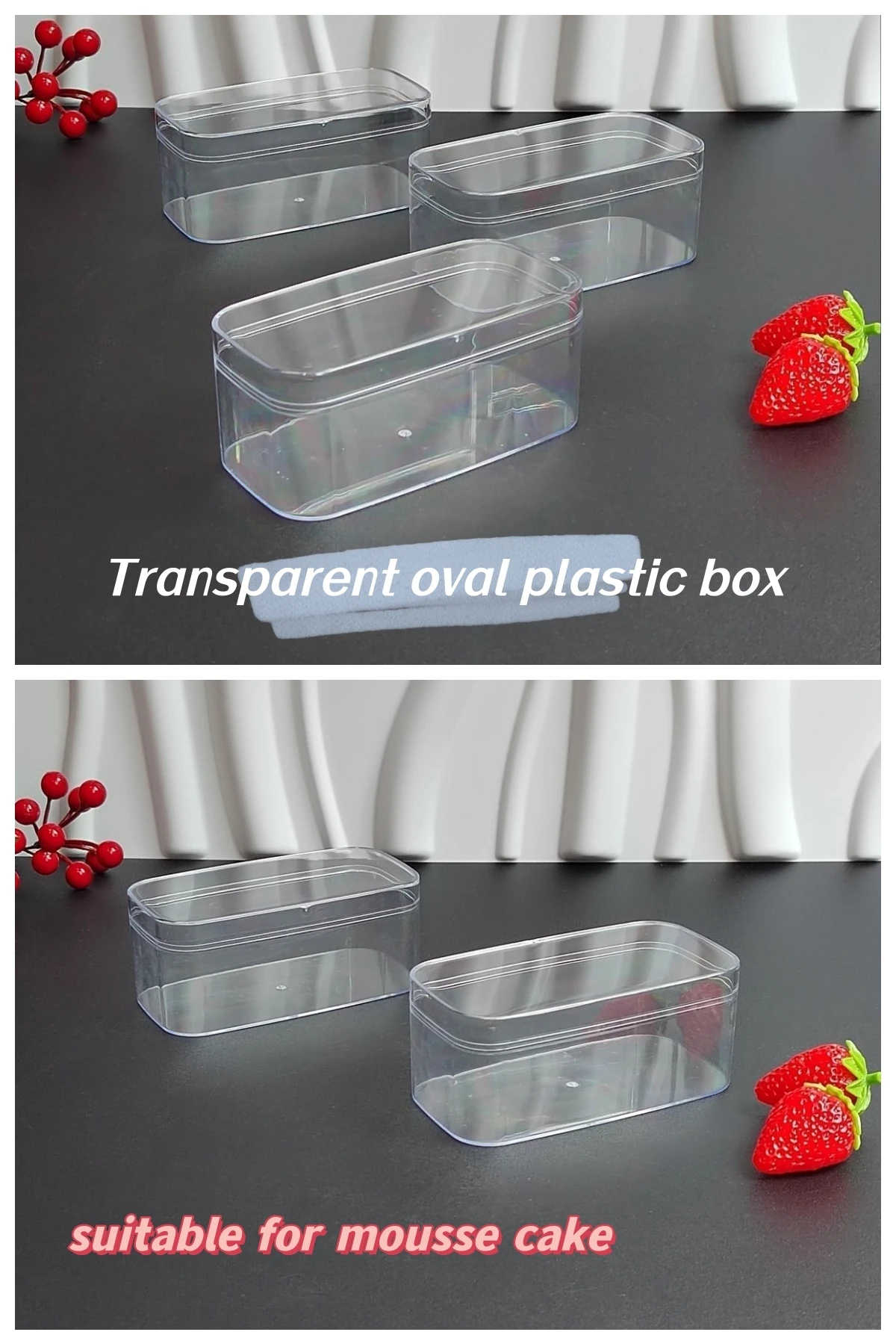 Wholesale Custom Logo Transparent Tiramisu Pudding Box