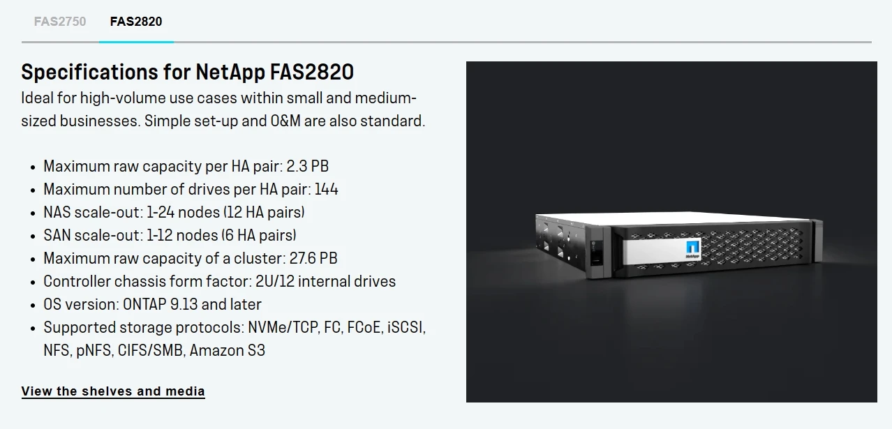 NETAPP FAS2820 Storage Server: Scalable Network Attached Solutions for ...