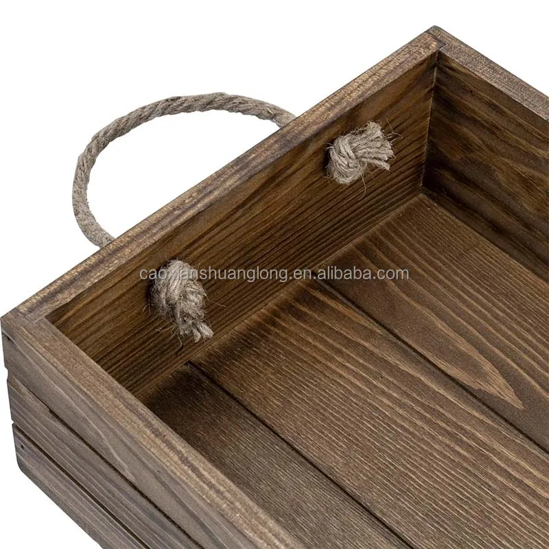 Wooden Open Top Small Crate Box For Bathroom Accessories Rustic Brown ...