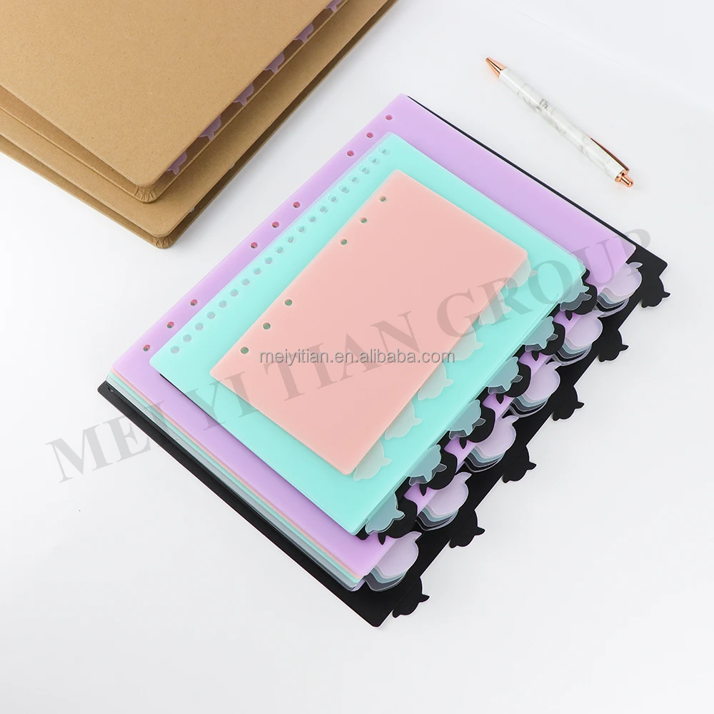 A4 A5 A6 B5 Binder Divider PP Index Page Dividers Multicolor Cute Shape ...