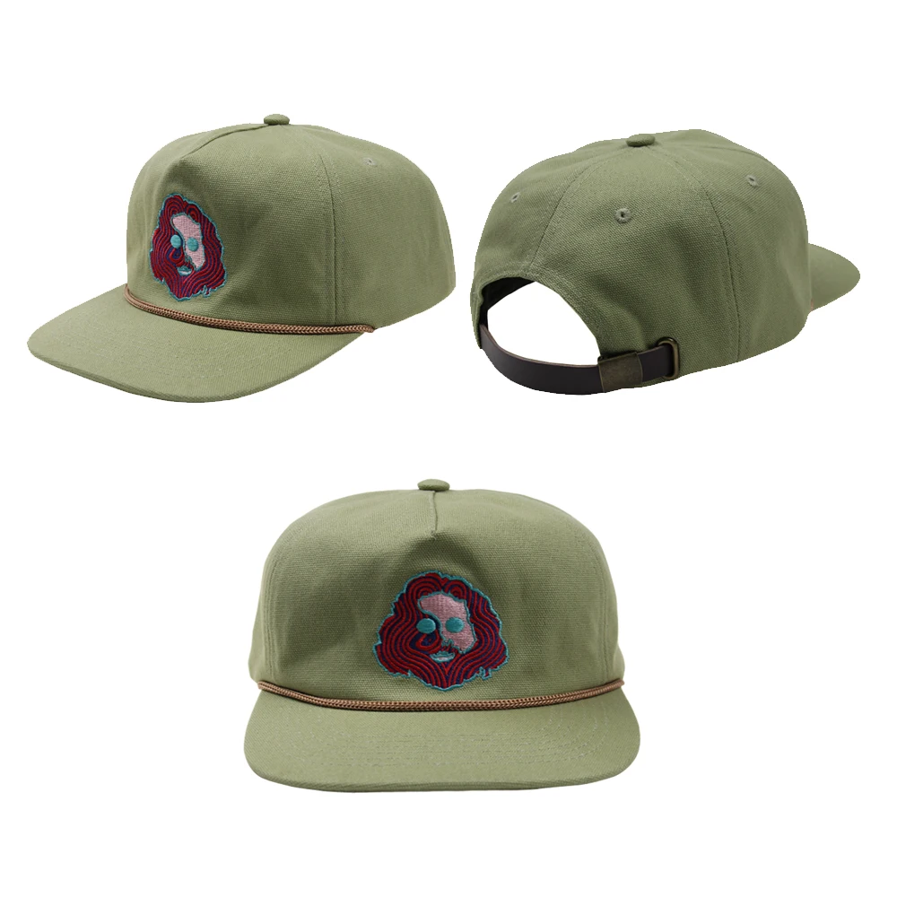 Custom Canvas Embroidery Logo Flat Bill Unstructured 5 Panel Blank ...