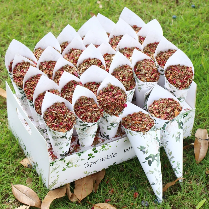 Microstar White Wedding Tray Confetti Cone Holder Box Confetti Gift ...