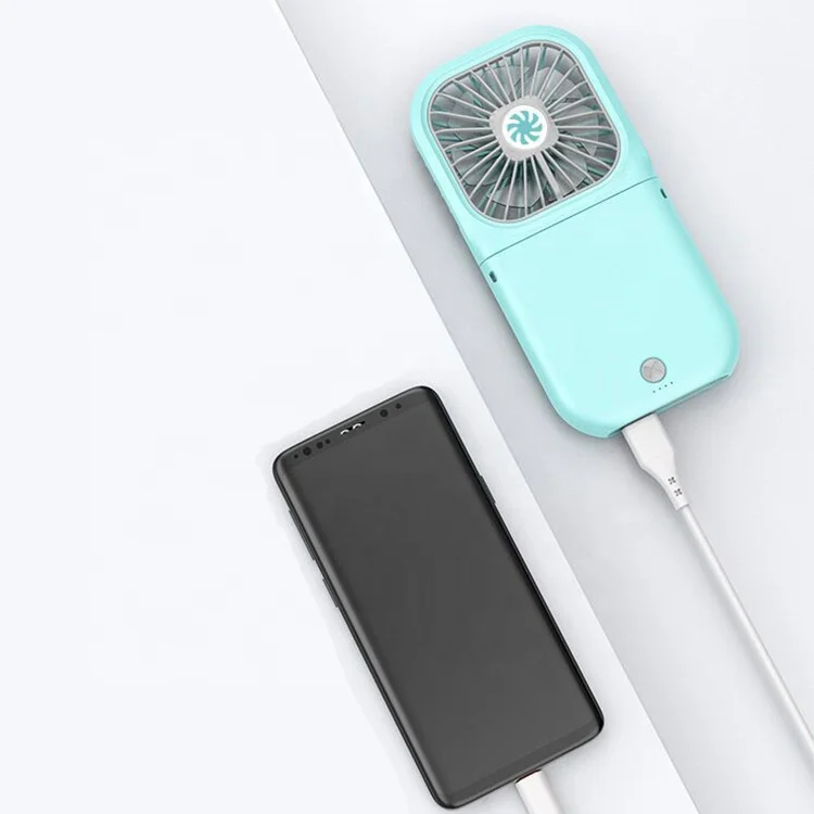 New Folding Super Thin Fan Rechargeable Power Bank Hand Handheld Handy ...