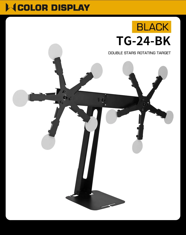 WOSPORT Metal Double Star Rotating Target for Outdoor Shooting