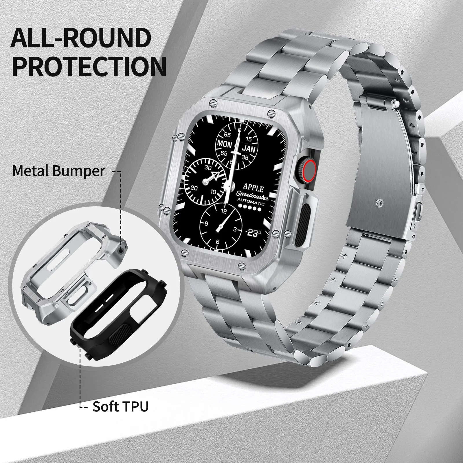 Metal Ap Watch Case Cover Modification Stainless Steel Watch Band For ...