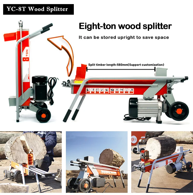 18 Ton Hydraulic Electric Log Splitter Wood Log Splitter Machine Double ...