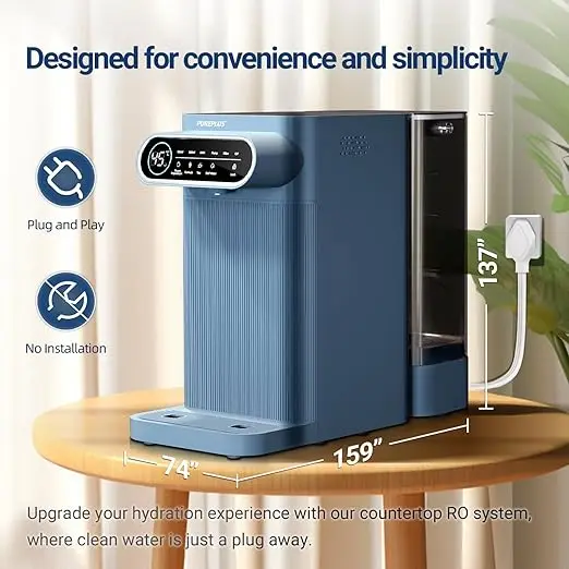 Blue Smart Electric Tabletop Water Dispenser Ro Hot And Cold Water ...