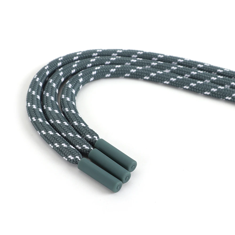 Garment Silicone Dipping Tip Jacquard Custom Round Polyester Drawstring ...