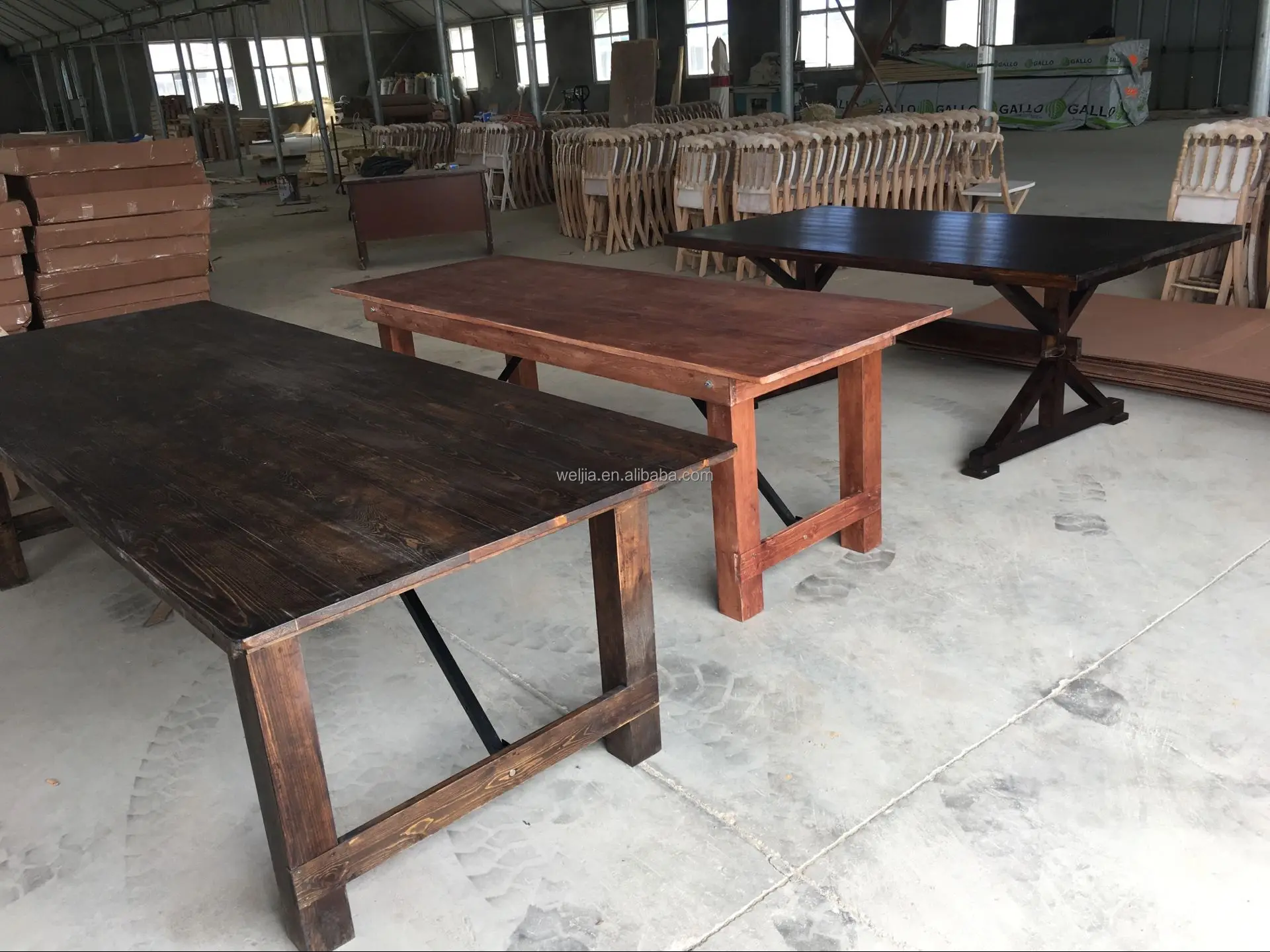 Farm Table Solid Pine Wood Farmhouse Table For Events Rustic Country ...
