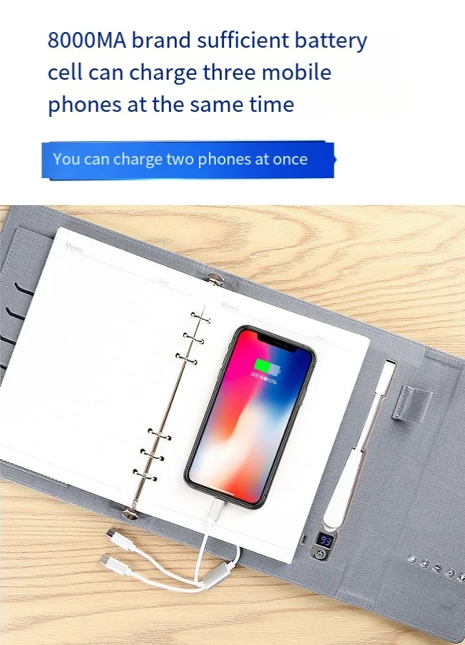 Trends 2024 A5 Planner Diary Power Bank Notebook With Light&clock ...