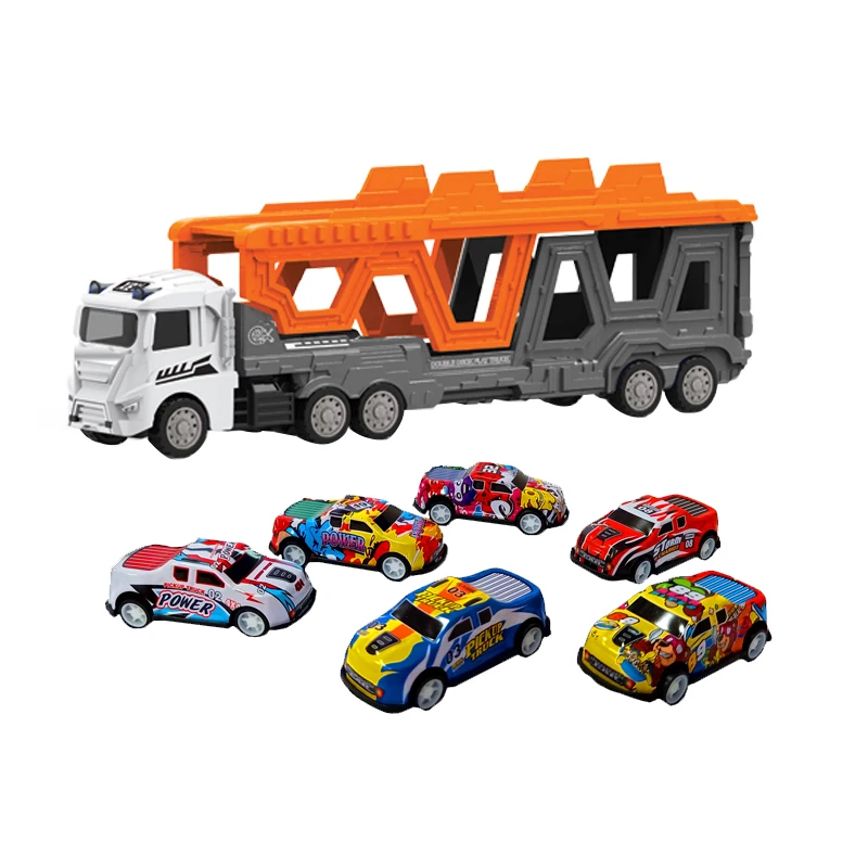 Toy Trucks And Trailers Transport Carrier With Mini Alloy Toy Car For ...