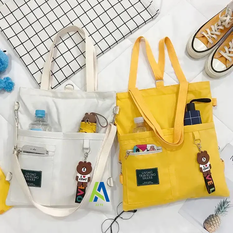 Girls School Tote Bag Large Capacity Canvas Shoulder Bags Ins Fashion ...