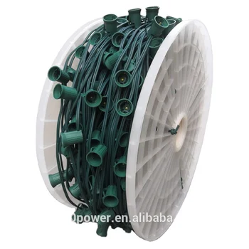 C9 Led Christmas Light Spool 1000' 12'' Spacing Green Wire 18awg Spt-1w ...