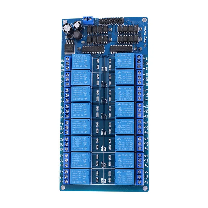 16 Relay Module with Optocoupler Protection - 5V, 12V