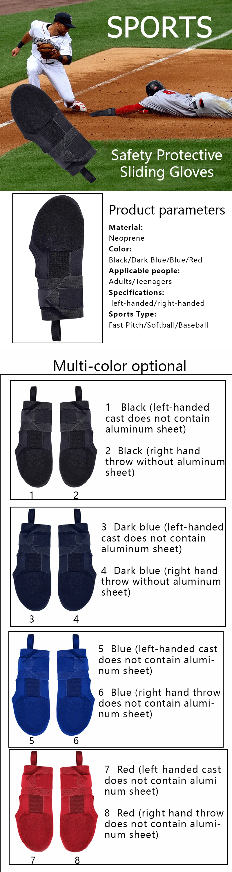 Custom Design Baseball Sliding Mitt Hand Protection Baseball Runner ...