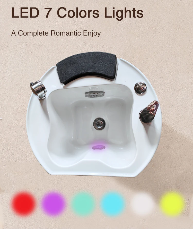White Black Portable Pedicure Spa Bowls with LED Lights