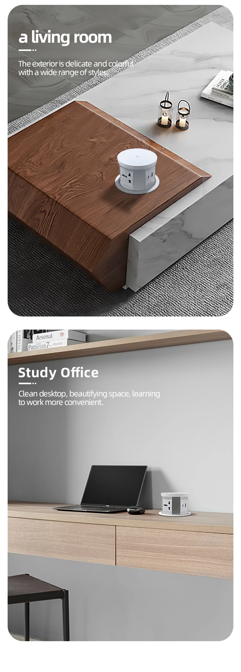 New Design Hidden Retractable Office Tables Power Wireless Charger Pop ...