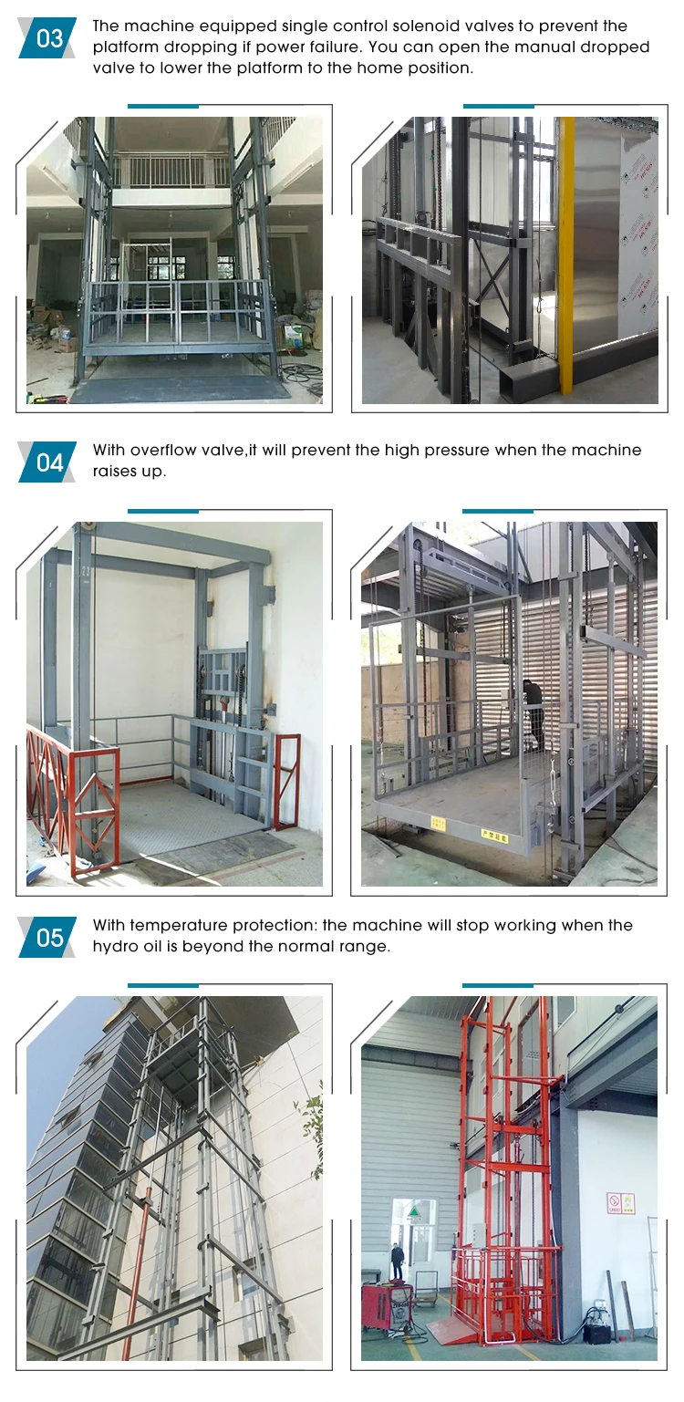 High Quality Industrial Warehouse Hydraulic Vertical Guide Rail Cargo ...
